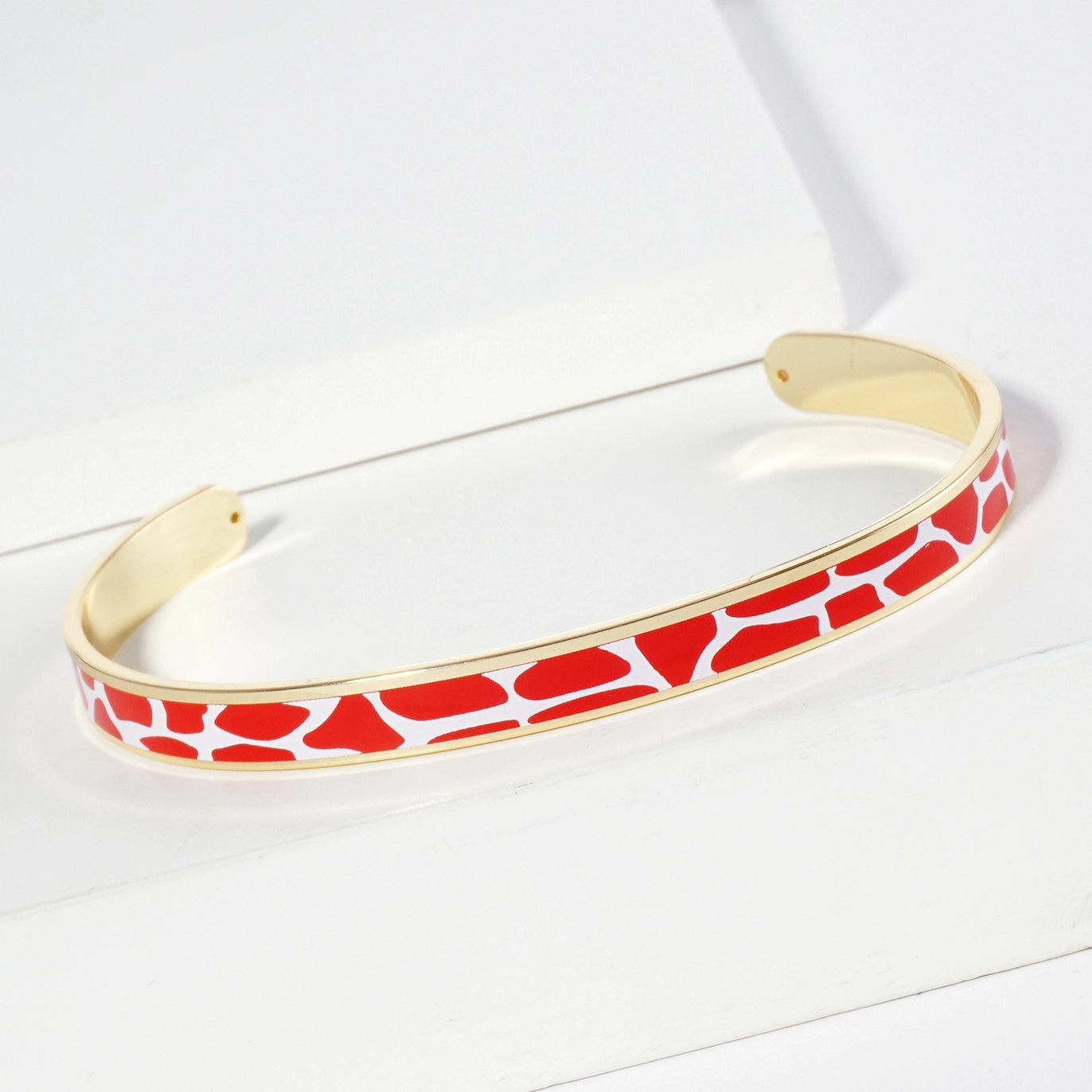 8K GOLD ANIMAL PRINT GAME DAY CUFF-RED/WHITE – The Gatorbug